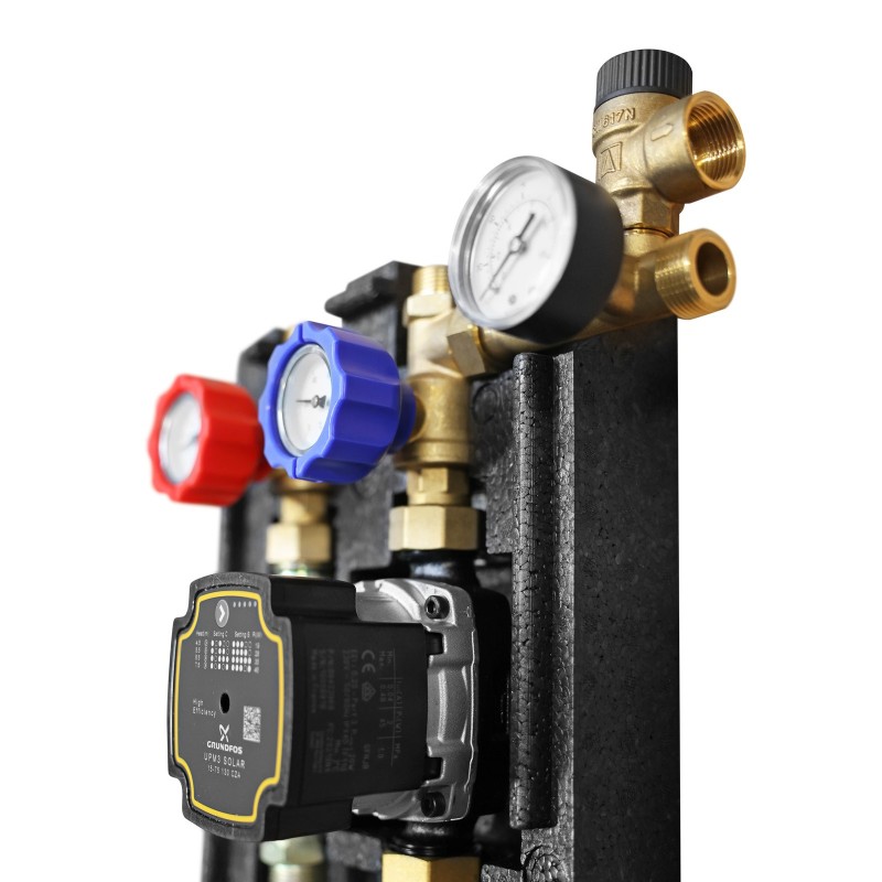 Solarstation GPS PWM GRUNDFOS mit Durchflussregler, ohne Halterung